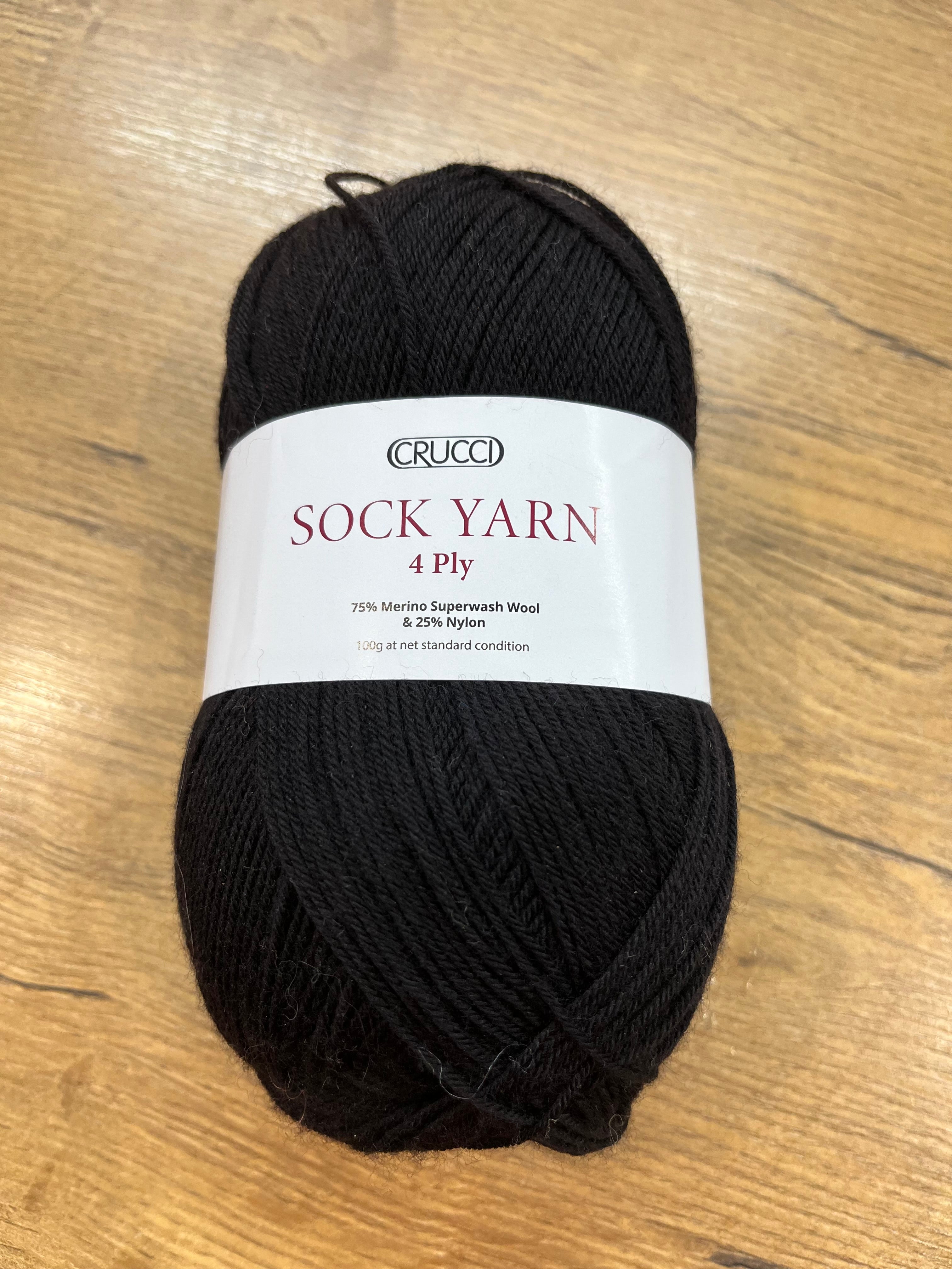 Crucci Sock Yarn Black 4 ply – the Country Hub